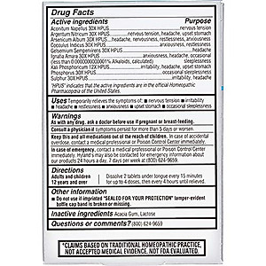Hyland's Stress and Tension Headache Relief Hyland’s Young Adult Serene Relief Feelings Anxiety Quick Dissolving Tablets, 50 Count