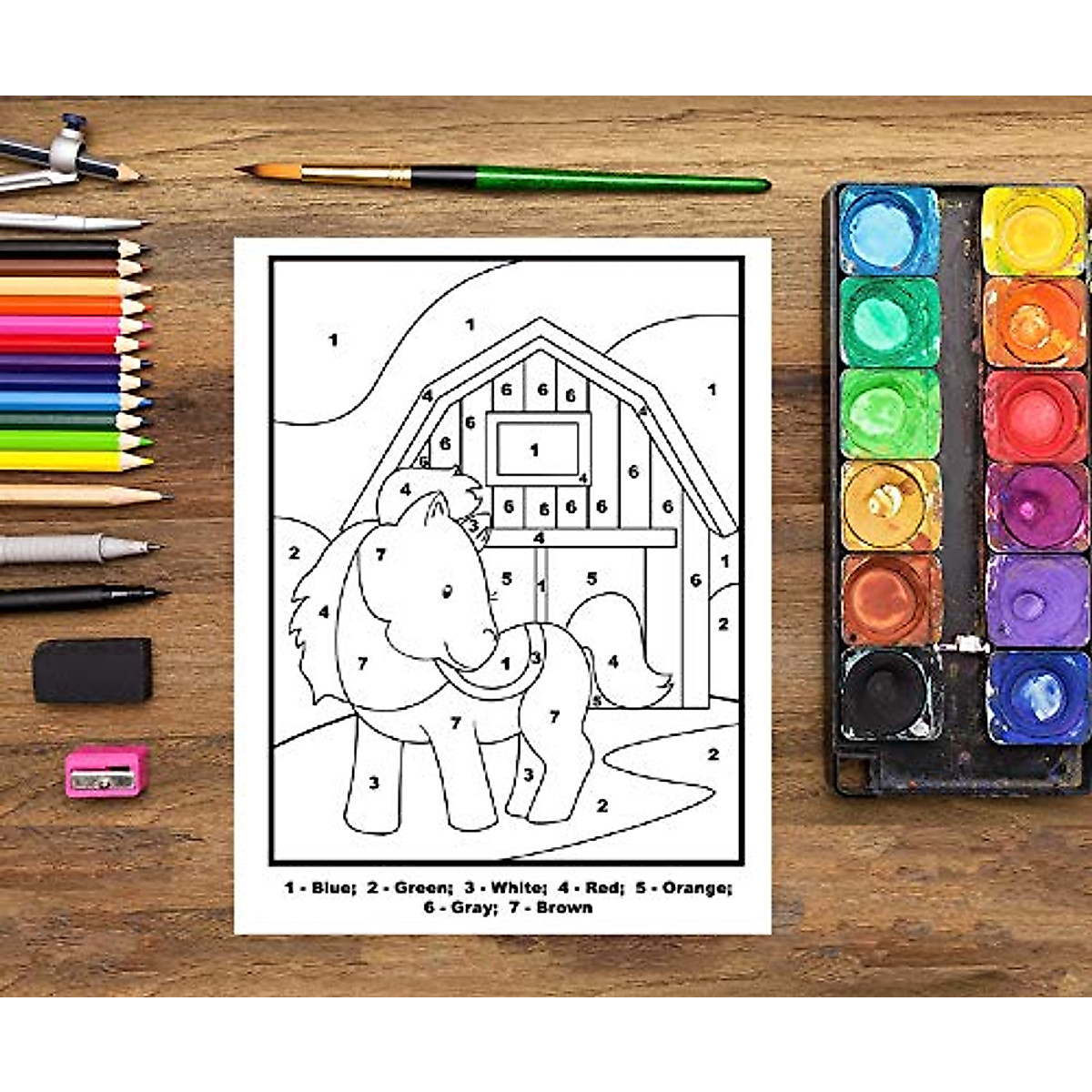 Color by Number for Kids: Activity Book
