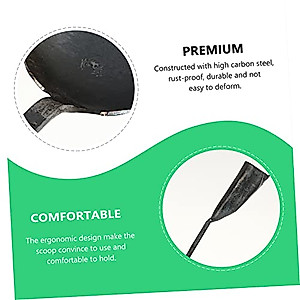 GANAZONO 4pcs Forged Iron Spoon Metal Spoons Dog Food Measuring Scoop Fertilizer Scooper Mini Scoop Vegetable Planting Tools High Carbon Steel Spoon Garden Shovel Dark Grey Cat Food Forging