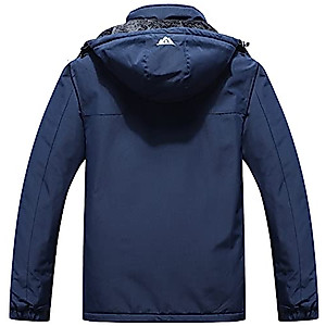 MOERDENG Men's Mountain Waterproof Ski Jacket Windproof Rain Windbreaker Winter Warm Hooded Snow Coat