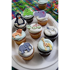 R&M International 0434 Party Animals Pastry, Cookie, and Fondant Stamper, Standard 2" (8-Piece Set), Assorted Colors