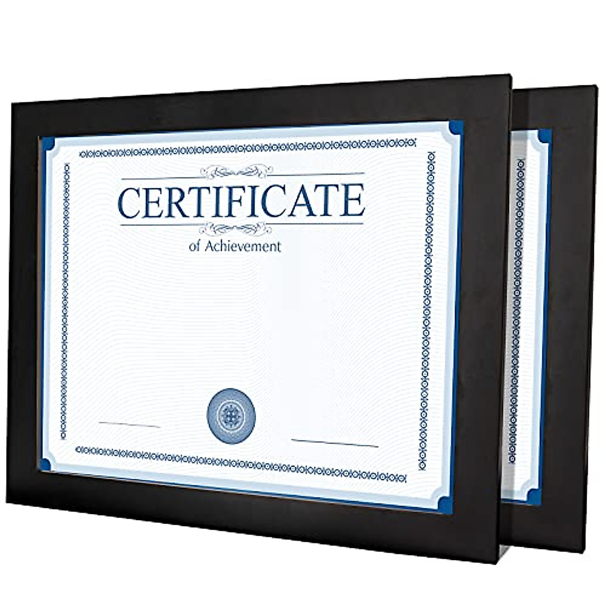 Annecy 8.5x11 Picture Frame (2 Pack, Black) -Made of Solid Wood - Wooden Frames - 8.5x11 Photo Frames with Real Glass -Wall Mount & Table Top Display