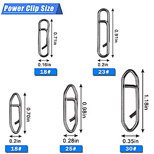 Power Clips High Strength Fishing Snaps Set, 100pcs Stainless Steel Connector Speed Clips for Quick and Easy Fishing Lure Attachement Saltwater
