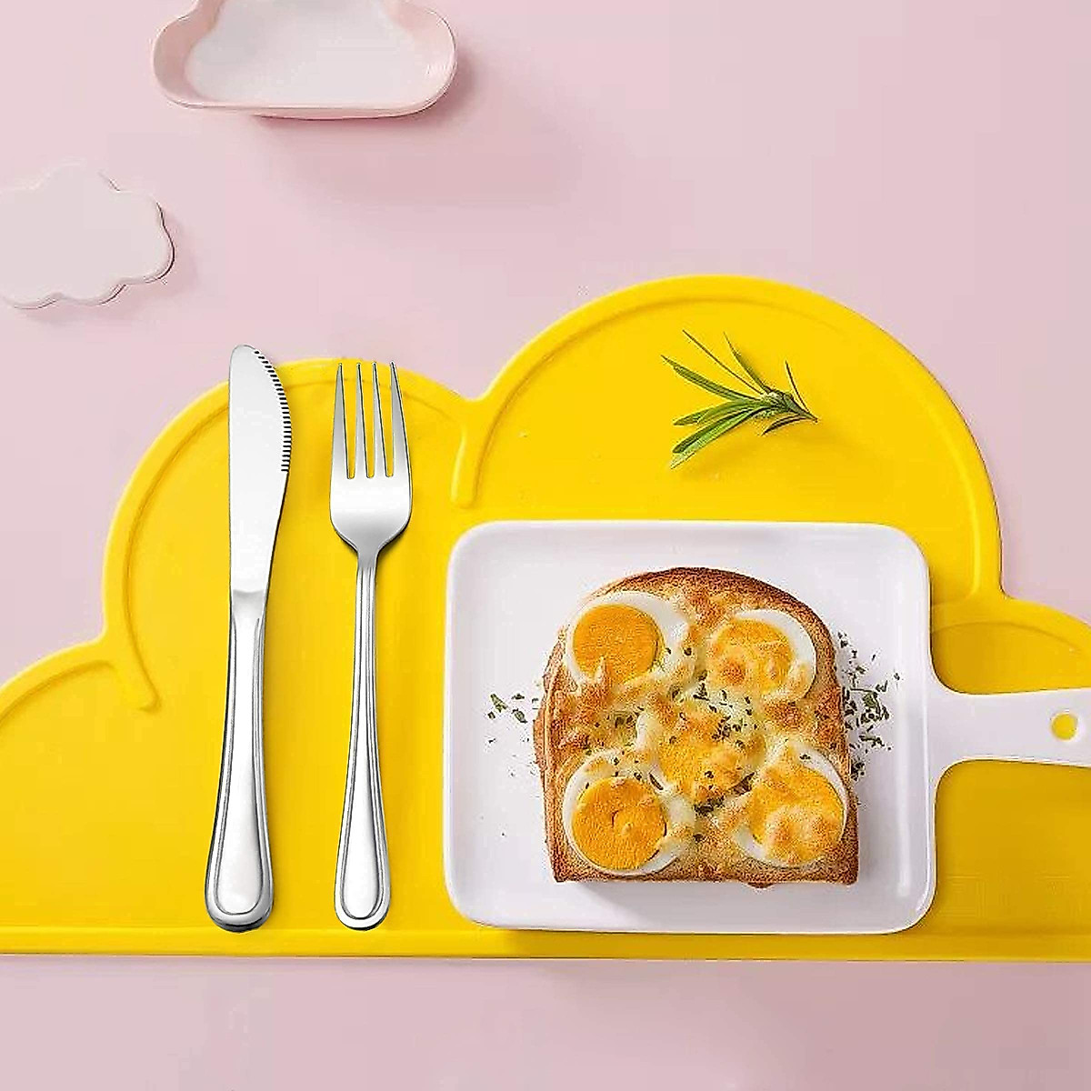 LIANYU 18-Piece Kids Silverware Set, Include 7 Children Spoons, 7 Toddler Forks, 4 Kids Knives, Stainless Steel Toddler Utensils Flatware Set, Mirror Finished, Dishwasher Safe