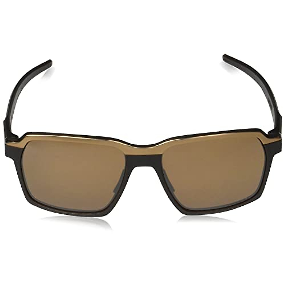 Oakley Men's OO4143 Parlay Rectangular Sunglasses, Matte Rootbeer/Prizm Tungsten Polarized, 58 mm