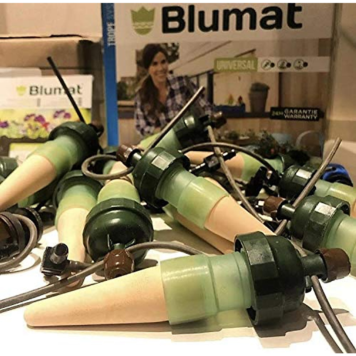 Blumat Irrigation System for 8 Plants w/Pressure Reducer | Automatic Drip Irrigation Kit | No Electricity, No Batteries Required | Garden, Patio, Hanging Baskets, Raised Bed, Greenhouse