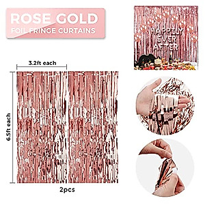 Bridal Shower Decorations Rose Gold Wedding Decorations Wedding Signs Just Married Decorations Happily Ever After Balloons Sign Bachelorette Banner Engaged Banner Bridal Party Decorations Decor