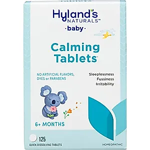 Hyland’s Baby Calming Tablets Natural Symptom Relief Fussy and Sleepless Babies, 125 Count