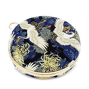 zebrum Womens Evening Clutch Bag Designer Evening Handbag Hand Bag,Lady Party Wedding Clutch Purse (Blue-Big round)