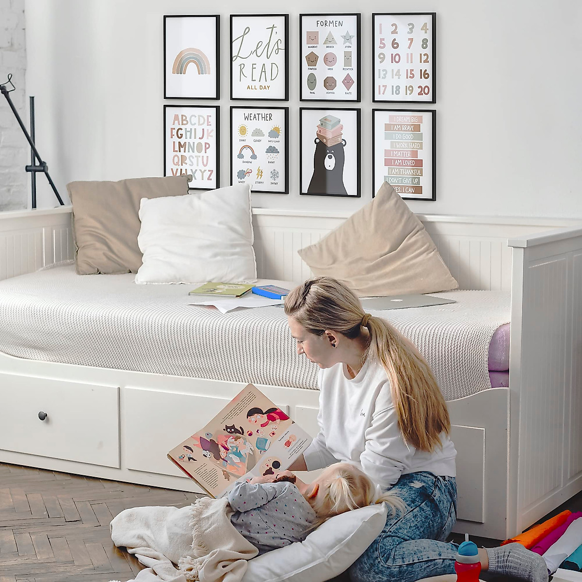 Homeforia - 11x14 inch Metal Picture Frame - 11 x 14 Aluminum Photo Frames - 8x10 Mat - Tempered Glass - Wall Hook Included - Set of 1 - Black