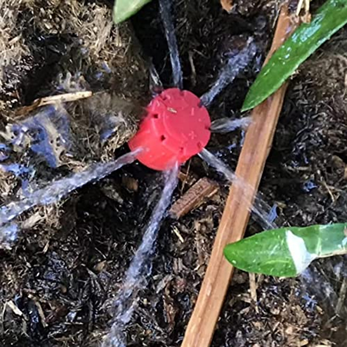 NUTJAM 100 Pack Adjustable Watering Sprinklers, 1/4 Inch Drip Irrigation Drippers, Anti-Clogging Emitter Dripper, Water Flow Bubbler for Garden Watering System Supplies