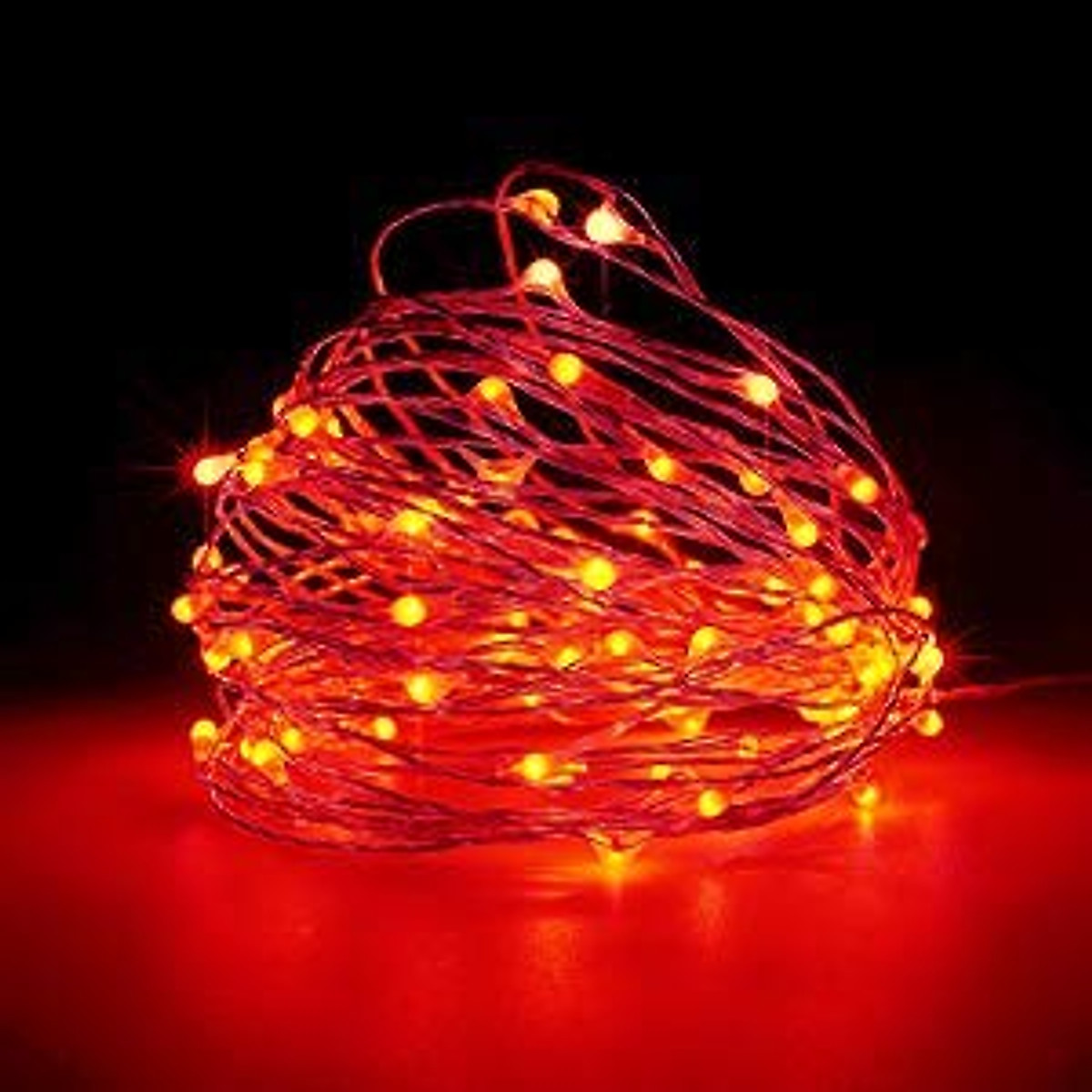 Dolucky Solar String Lights Outdoor, 1Pack 72ft 200 LED Red Solar Fairy Lights, Waterproof Solar Powered Copper Wire String Lights for Yard Home Holiday Party Decor (RED)