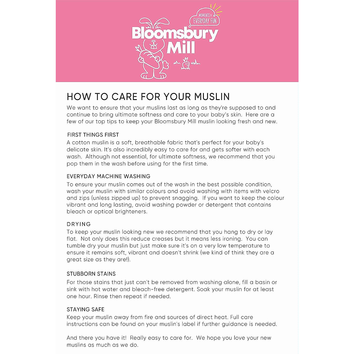 Bloomsbury Mill – Swaddle Blanket - Muslin Swaddle Blankets for Baby Girls and Boys - 100% Organic Cotton Baby Swaddles 3 Pack - Pink and White – 47” x 47”