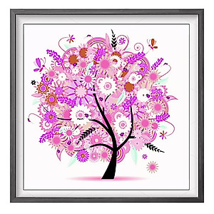 LOMTRATS Stamped Cross Stitch Kits 11CT Embroidery Starter Kit DIY Needlework Craft Tree of Life Autumn for Beginner or Novice
