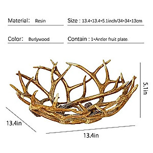 MOCOHANA® Deer Antlers Fruit Basket Bowl Fruit Holder Stand Vegetables Basket Serving Basket Kitchen Storage Rack Display Container Decorative Gift Tray Snack Display Stand Home Decor