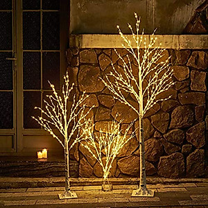 LITBLOOM Lighted Birch Twig Tree with Fairy Lights 4FT 200 LED 6FT 330 LED Lights for Indoor Outdoor Home Christmas Decoration