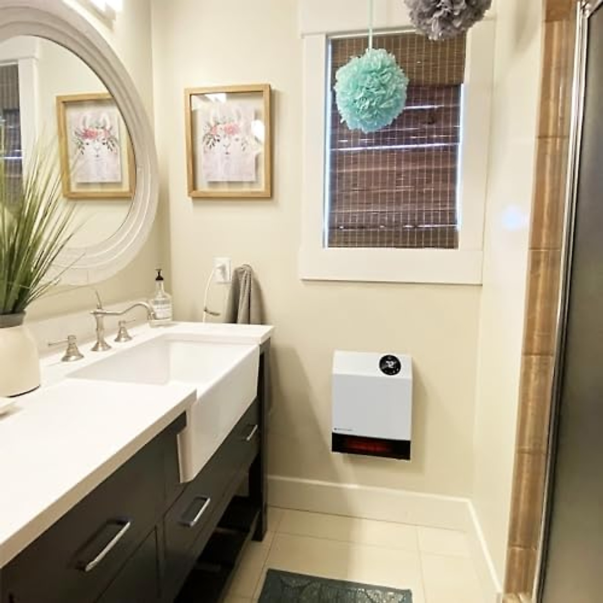 Heat Storm Deluxe Space 1000 Watt Infrared Wall Mount Electric Heater, White