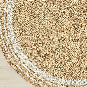 Aizza Trends Jute Carpet for Living Room, Jute Round Floor Mat, Rugs for Living Room, Jute Centre Table Carpet for Home Decore (2 x 2 Feet)