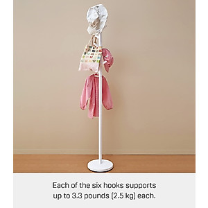 Yamazaki Home Coat Rack Tree/Standing Coat and Hat Hanger Steel One Size White