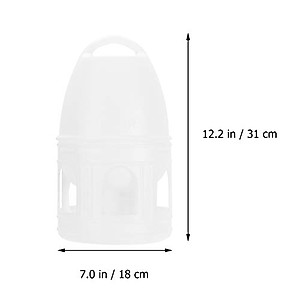 TEHAUX Pigeon Water Dispenser, Bird Water Drinker 5L Bird Water Container Automatic Feeders Pet Pigeon Drinker Drinker Hanging Water Bottles for Pigeon Cage (White)