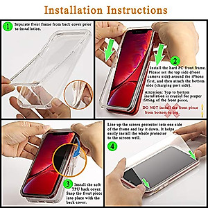 COOLQO Compatible for iPhone 11 Pro Case 5.8 Inch, with [2 x Tempered Glass Screen Protector] Clear 360 Full Body Coverage Silicone [Military Protective] Shockproof for iPhone 11 Pro Cases Phone Cover