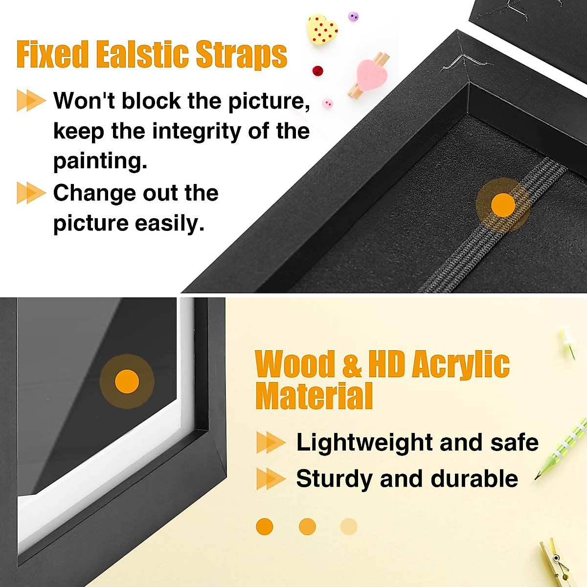 Biubee Kids Art Frames, 10 x 12.5in Picture Photo Display Storage Frame, Children Front Opening Changeable Artwork Frame with White Mat for Home School Wall Decor, 2 Pcs