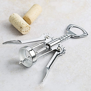 Cooking Light Premium Stainless Steel Wine, Professional and Portable Bottle Opener, All-in-One Winged Corkscrew, Silver