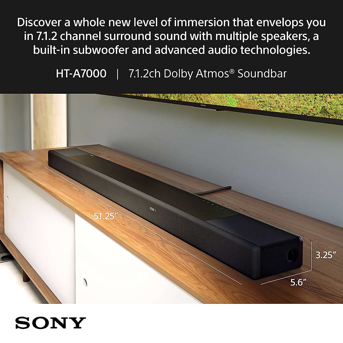 Sony HT-A7000 7.1.2ch 500W Dolby Atmos Sound Bar Surround Sound Home Theater with DTS:X and 360 Spatial Sound Mapping, works with Alexa and Google Assistant