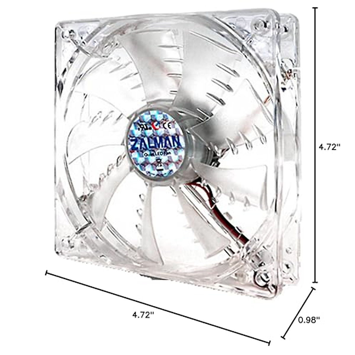 Zalman Ultra Quiet ZM-F3 120mm Blue LED Shark Fin Blade Case Fan Cooling,White ZM-F3 LED (SF)