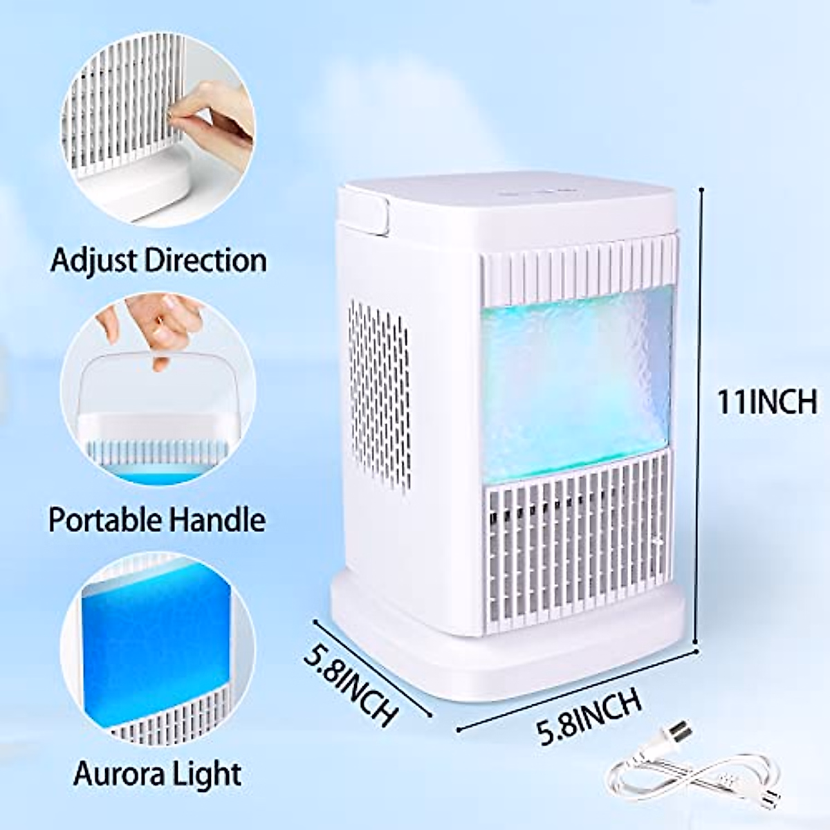 JOYENERGY Portable Cooling Fan, Innovative Semiconductor Refrigeration, Personal Air Conditioner Fan with 4 Wind Speeds, Desk Cooling Fan for Home, Travel and Office