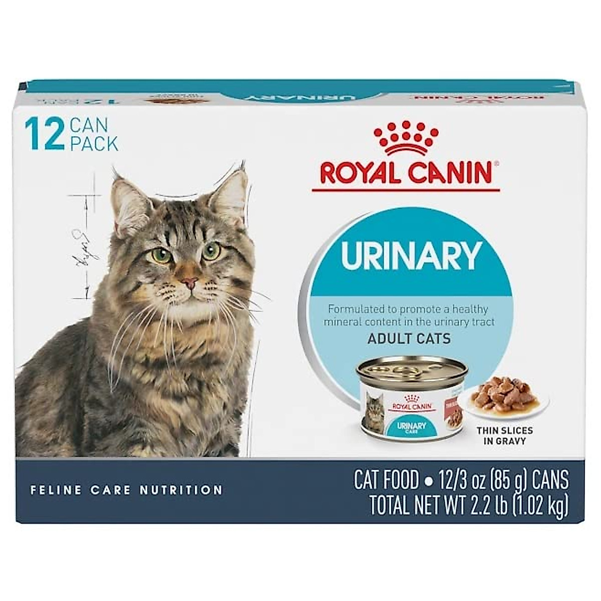 Royal Canin Feline Urinary Care Thin Slices in Gravy Wet Cat Food, 3 oz., Count of 12 Cans. (Packaging May Vary), 3 Ounce (Pack of 12)