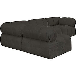 Meridian Furniture 611Brown-Sec4A Ames Collection Modern | Contemporary Modular Sectional with Rich Brown Boucle Fabric, Modular to Create Infinite Configurations, 102" W x 68" D x 28" H, Brown