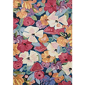Loloi II Botanical Collection BOT-02 Navy/Multi, Indoor/Outdoor 7'-10" x 11'-2" Area Rug