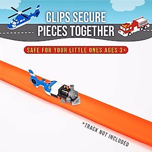 Popular Playthings Micro Mix or Match Vehicles Deluxe Set of 4 Toy Train, Toy Spaceship, Toy Tractor, & Toy Helicopter Multicolor