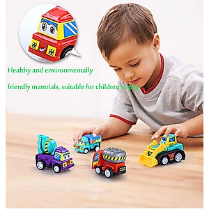 M-jump Pull Back Vehicles , 12 Pack Assorted Construction Vehicles Toy , Vehicles Truck Mini Car Toy For Kids Toddlers Boys,Pull Back and Go Car Toy Play Set