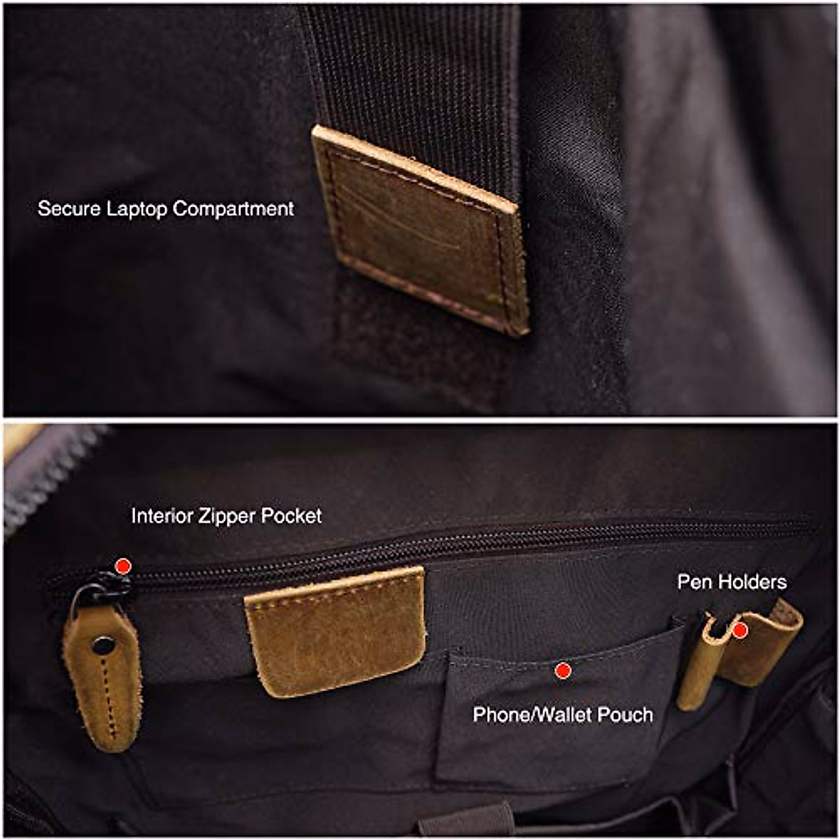 Cowhide Leather Multi Pockets 16 Inch Laptop Backpack Day Pack Travel Bag (Light Brown(Updated Version))