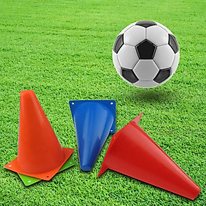 Mirepty 7 Inch Plastic Traffic Cones Sport Training Agility Marker Cone for Soccer, Skating, Football, Basketball, Indoor and Outdoor Games (Orange, 12 Pack)