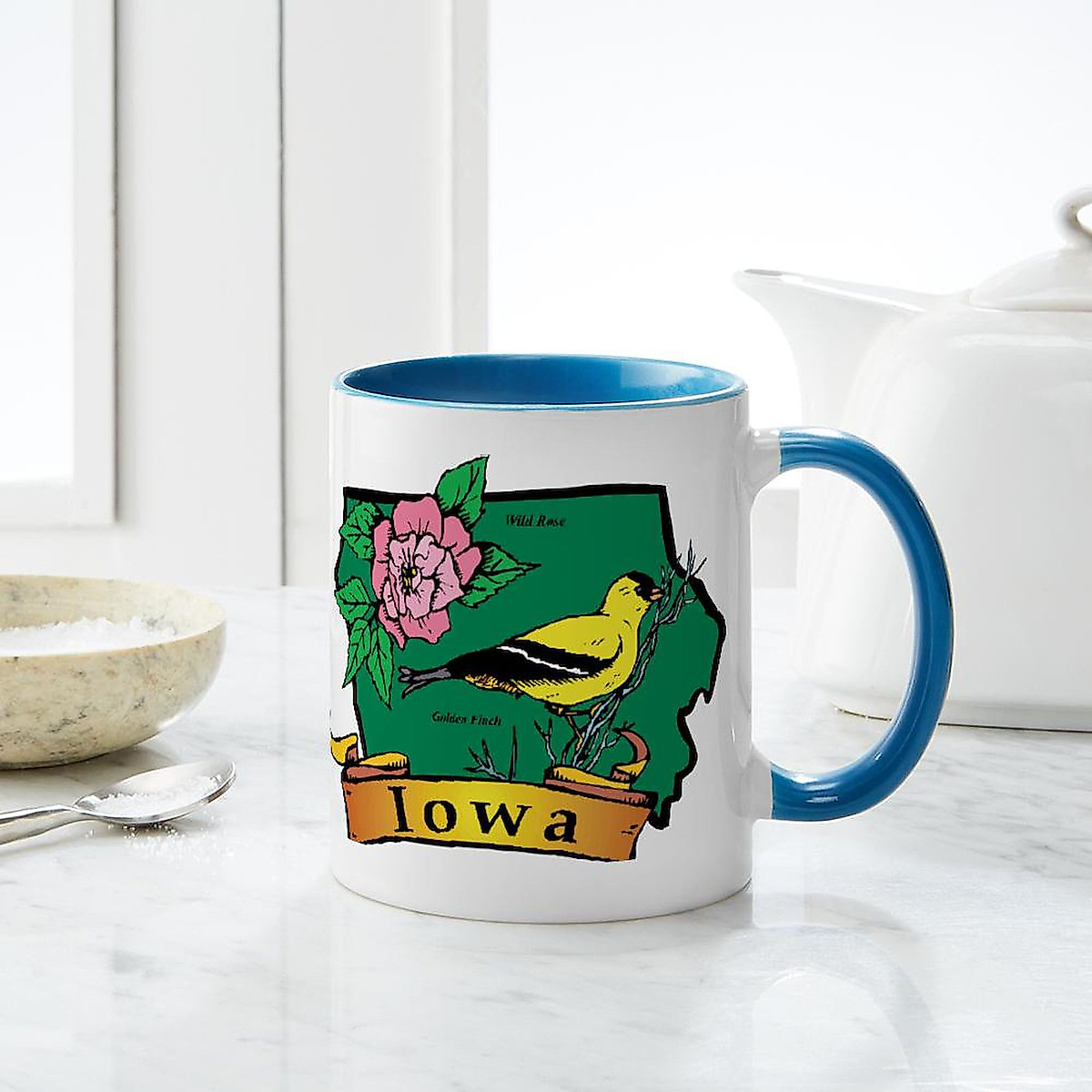 CafePress Iowa Map Mug Ceramic Coffee Mug, Tea Cup 11 oz