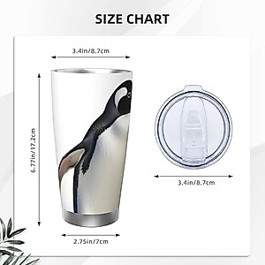 Penguin Tumbler with Lid and Straw 20oz Stainless Steel Car Cup for Hot and Cold Drinks, Double Wall Insulated Travel Coffee Mug Reusable Drink Thermos Cup Birthday Gifts