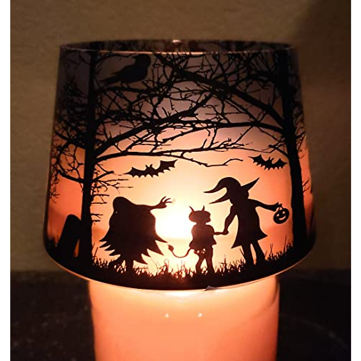 Yankee Candle Trick or Treat Halloween Scene Jar Candle Shade Topper for Yankee Candle Large and Medium Original Jar Candles