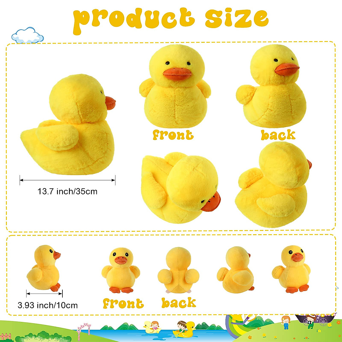 Kasyat 6 Pieces 13.7 Inches Duck Stuffed Animals Plush Duck with 5 Little Plush Ducks Play Set Duck Stuffed Animals Stuffed Duck Plush Duck Plushies with Zipper Pouch Ducky Animal Dolls