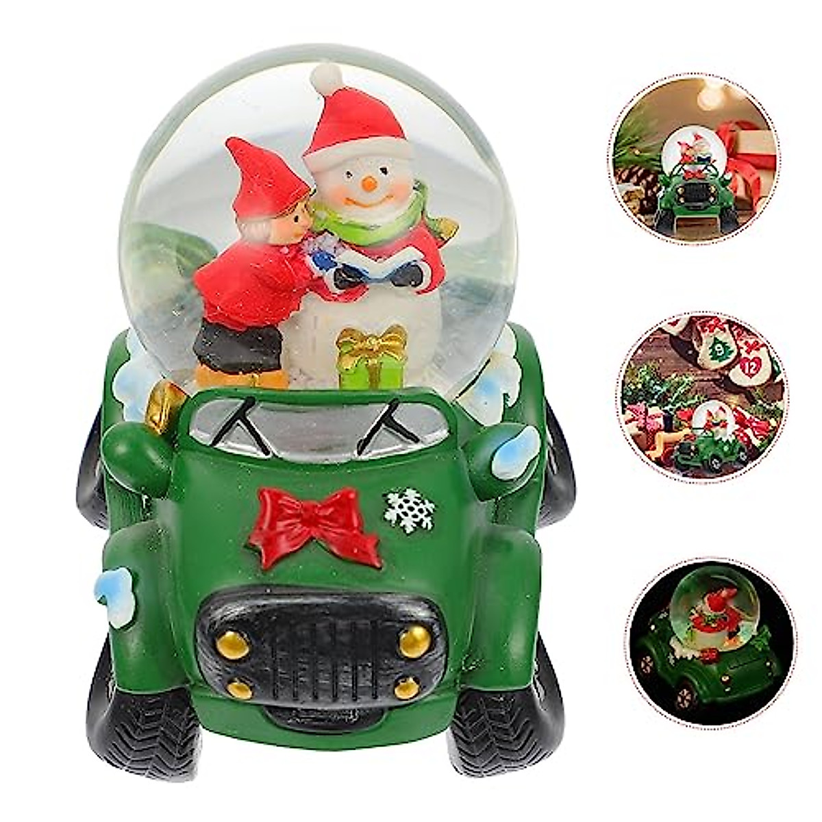 Garneck 1 PC Christmas Crystal Ball tablescape Decor adornos para mesa de Statue Decor Santa Snow Globe Christmas Decorations Snow Globes Christmas Water Globe Lanterns Water