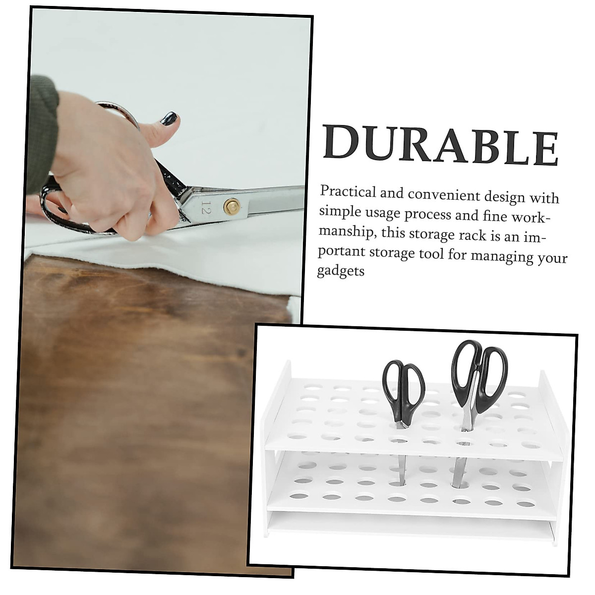 DOITOOL Wooden Paint Organizer and Paint Brush Holder, for 40 Bottles or Brushes - Paint Holder for Acrylic Painting, Paint Rack for Miniature Paint Set, Acrylic Paint Storage, Craft Paint Organizer