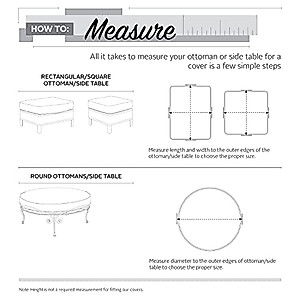 Classic Accessories Ravenna Water-Resistant 32 Inch Rectangular Patio Ottoman/Table Cover, Outdoor Table Cover, Taupe