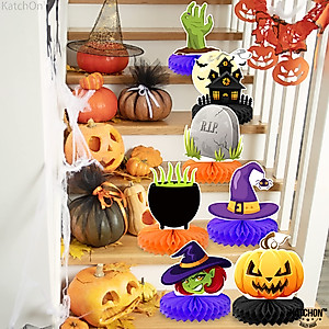 KatchOn, Halloween Centerpieces for Tables - Pack of 8 | Spooky Halloween Birthday Centerpiece for Halloween Table Decorations | Scary Halloween Centerpieces for Pumpkin Halloween Party Decorations