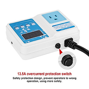 WILLHI WH1436H 110V Digital Air Humidity Controller with LCD Display High Accuracy Humidity Sensor & 118'' Power Cable, Humidification Mode & Dehumidification Mode+1pc Extra Sensor