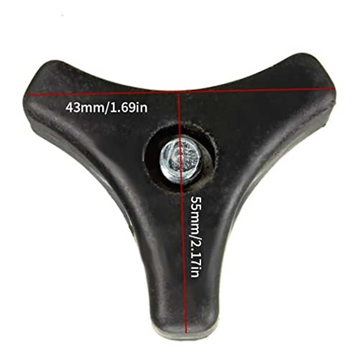 YaptheS Triangle Knob, Lawn Mower Screw Nut Triple Angle Handle Knob Nut Bolt Replacement Parts Black 2pcs, Garden Tool Accessories