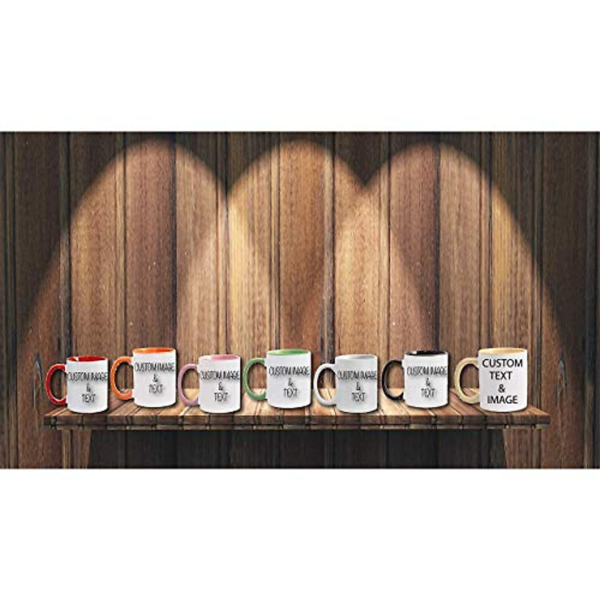 Customized Photo Mug with Personalized Text Upload Your Image with Different Designs, 11 ounces