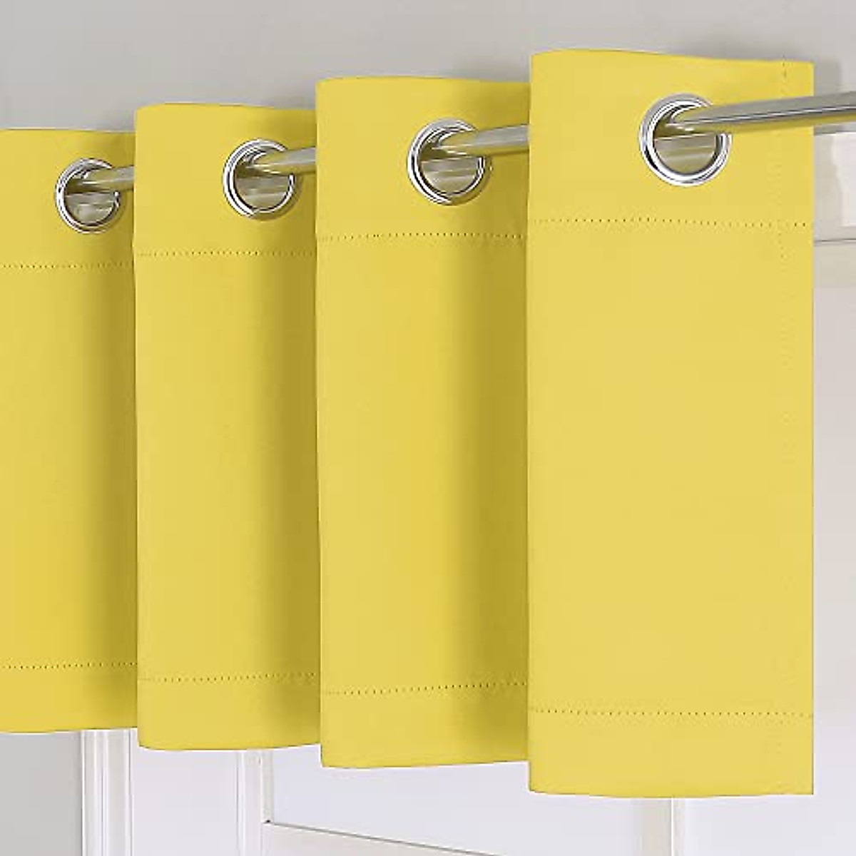 SeeGlee Mustard Yellow Grommet Valance for Nursery,Thermal Insulated Light Reducing Drapes for Kids Room(1 Panel,54 W by 18 L)