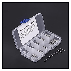 Screw 320Pcs/Set M2 Machine Screws Set Stainless Steel Screws & Bolts Fasteners for Laptop/Phone/PC Repair Tools Kit Easy to Install